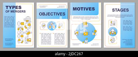 Business merger blue brochure template Stock Vector Image & Art - Alamy