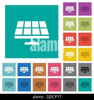 Solar panel solid darker flat icons on color round background Stock ...
