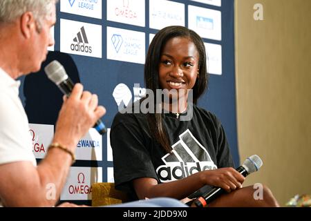 Cyrena Samba-Mayela of France attends the press conference during the ...