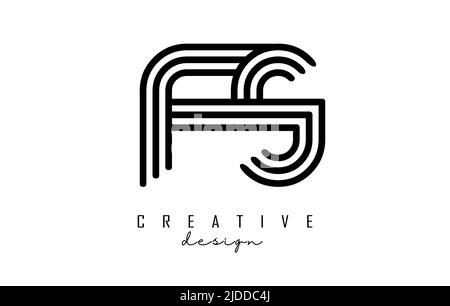 FS Letter Logo With Black Lines Design. Line Letter Symbol Vector ...