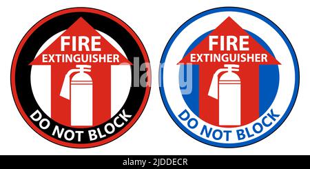 Fire Extinguisher Do Not Block sign on white background,Vector ...