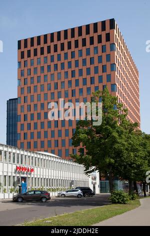 Wave office building in Gdańsk, Biurowiec Wave Gdansk Poland Stock ...
