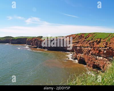 Red sandstone cliffs of Cape Tyron, PEI Stock Photo - Alamy