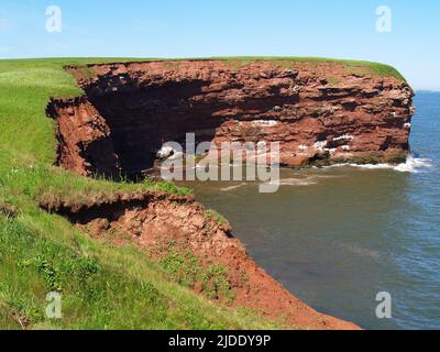 Red sandstone cliffs of Cape Tyron, PEI Stock Photo - Alamy