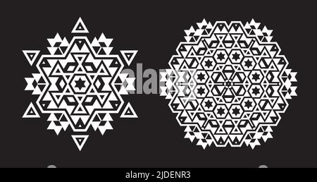 Ethnic Fractal Mandala Vector looks like Snowflake or Maya Aztec ...