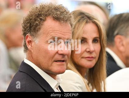 Lord Rothermere and Lady Rothermere take their seats at a literary talk ...