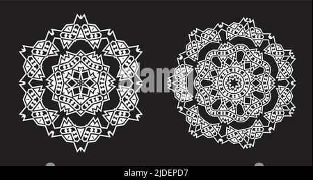 Ethnic Fractal Mandala Vector looks like Snowflake or Maya Aztec ...