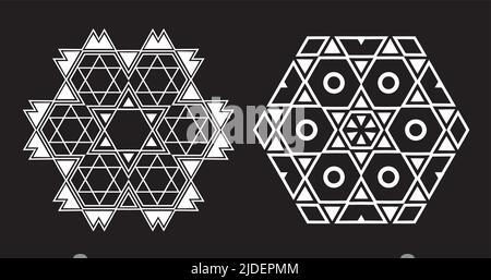 Ethnic Fractal Mandala Vector looks like Snowflake or Maya Aztec ...