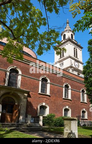 The entrance to the historic St. Botolph Without Aldgate church ...