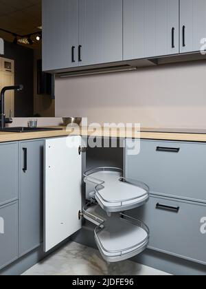 Promotional photograph of a kitchen using flash Stock Photo - Alamy