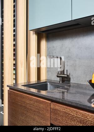 Promotional photograph of a kitchen using flash Stock Photo - Alamy