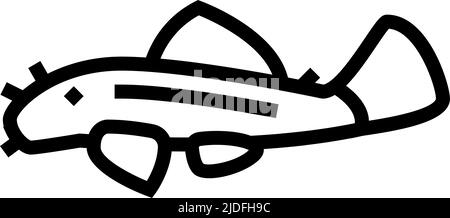 bristlenose pleco line icon vector illustration Stock Vector Image ...