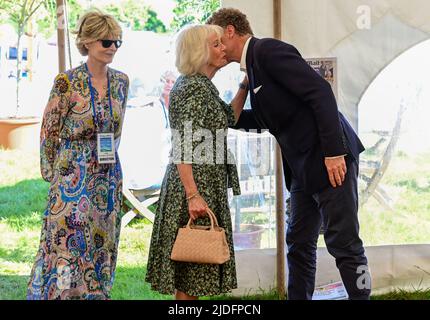 The Duchess of Cornwall meets Lord Rothermere and Lady Rothermere as ...