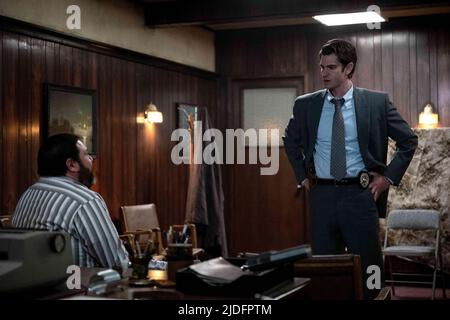 UNDER THE BANNER OF HEAVEN, from left: Gil Birmingham, Andrew Garfield ...