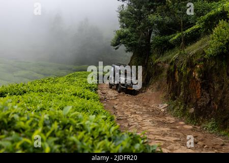 Jeep safari on a narrow off-road trail through world’s highest ...