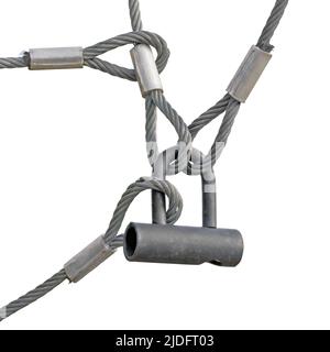 Industrial safety lock and interlock wire loop ropes Stock Photo - Alamy