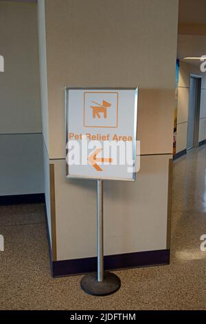 Pet Relief Area sign at Tucson International Airport, AZ Stock Photo ...