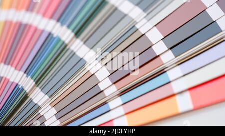 Palette fan in different multicolored color samples for catalogue Stock ...
