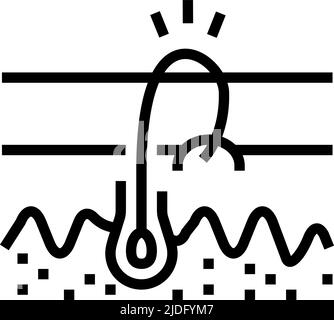 ingrowing hair line icon vector illustration Stock Vector Image & Art ...