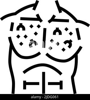 chest ingrown hair line icon vector illustration Stock Vector Image ...