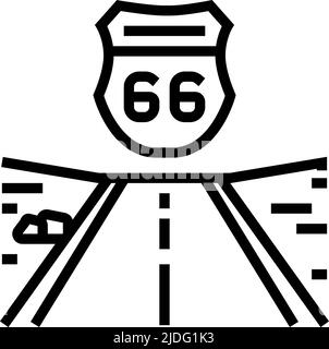 highway 66 line icon vector illustration Stock Vector Image & Art - Alamy