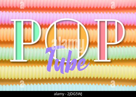 Different colorful Pop Tubes on orange background Stock Photo - Alamy