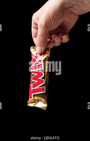 Twix Chocolate Bar Shot In Studio Stock Photo - Alamy