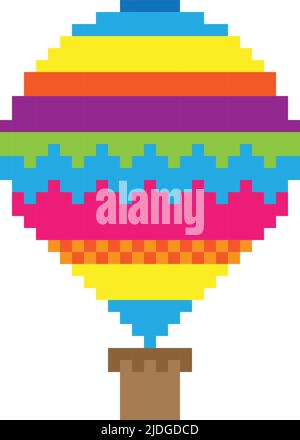 Hot air balloon Pixel art. Vector illustration of Hot air balloon pixel ...