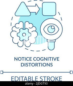 cognitive distortions line icon, outline symbol, vector illustration ...