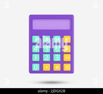 Calculator icon isolated on 3d brown round button abstract illustration ...