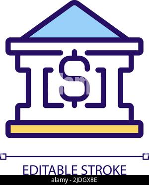 Bank building pixel perfect RGB color icon Stock Vector Image & Art - Alamy