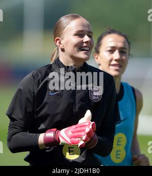England goalkeeper Hannah Hampton during a training session at St ...