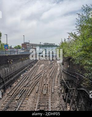 Morden underground station, southern terminus of the Northern Line ...