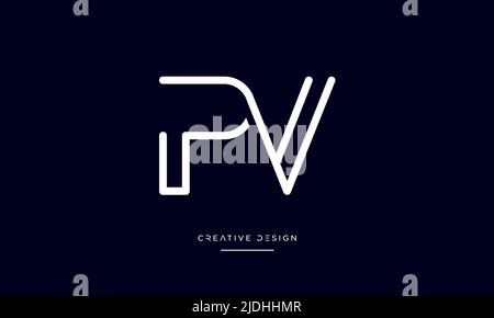 Alphabet letters PV or VP Abstract Icon Logo Monogram Stock Vector ...