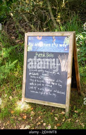 Information boards around RSPB Strumpshaw Stock Photo - Alamy