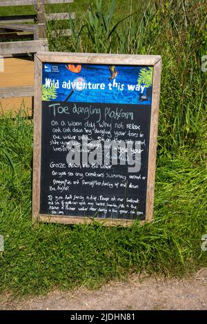 Information boards around RSPB Strumpshaw Stock Photo - Alamy