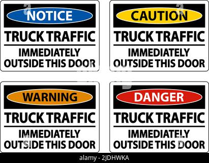 Immediately Outside This Door Sign On White Background Stock Vector ...