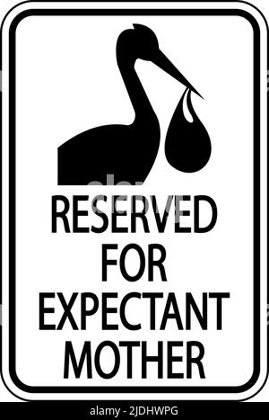 Expectant Mother Parking Sign On White Background Stock Vector Image ...