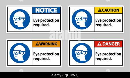 Sign Eye Protection Required on white background Stock Vector Image ...