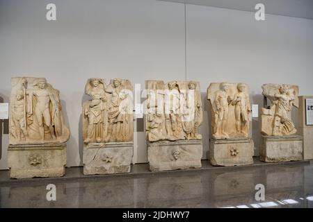 Reliefs of Sebasteion inside museum of Aphrodisias Ancient City, Hall ...