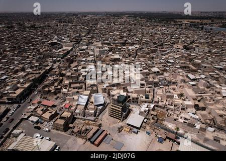 Mosul, Iraq. 21st June, 2022. An aerial view of the reconstruction ...