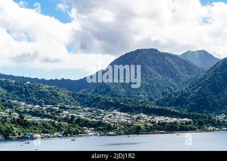 Roseau the capital of Dominica from the perspective of the cruise ...