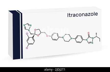 Skeletal formula of Itraconazole. Drug chemical molecule Stock Vector ...
