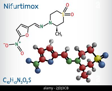 Skeletal formula of Nifurtimox. Drug chemical molecule Stock Vector ...
