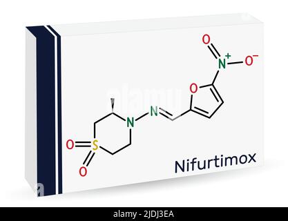Skeletal formula of Nifurtimox. Drug chemical molecule Stock Vector ...