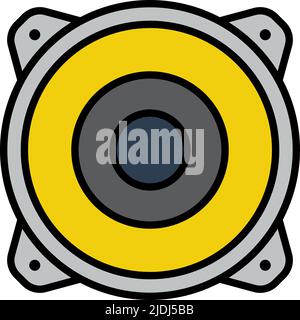 Loudspeaker Icon. Editable Bold Outline With Color Fill Design. Vector ...