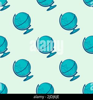 The globe engraved seamless pattern. Vintage world map in hand drawn ...