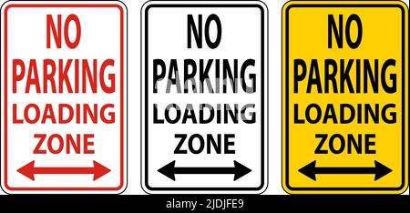 Loading area no parking notice sign. Warehouse safety signs and symbols ...