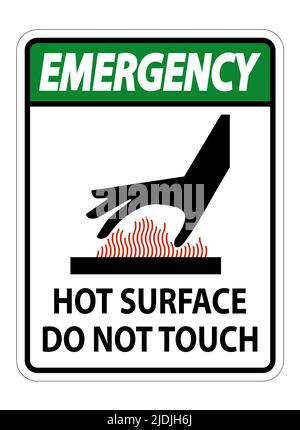 Emergency Burn hazard,Hot surface,Do not touch Symbol Sign Isolate on ...