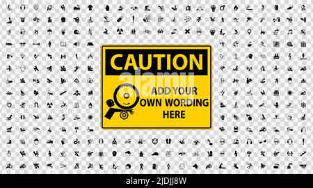 Symbol Safety Sign Caution lable Isolate on transparent Background ...